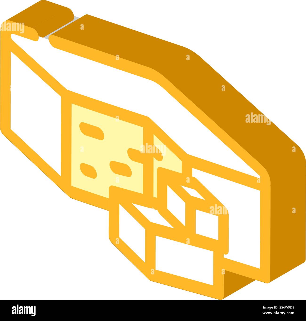 cheddar cheese isometric icon vector. cheddar cheese sign. isolated ...