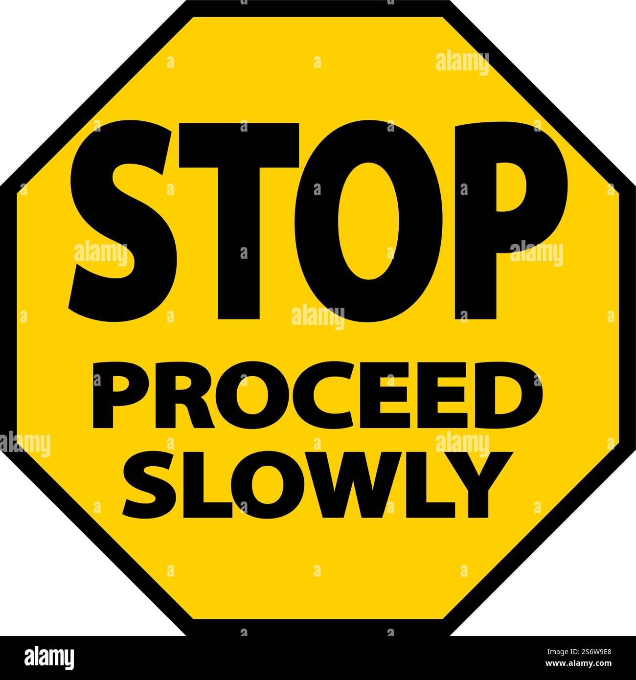 Stop Proceed Slowly Sign On White Background Stock Vector Image & Art ...