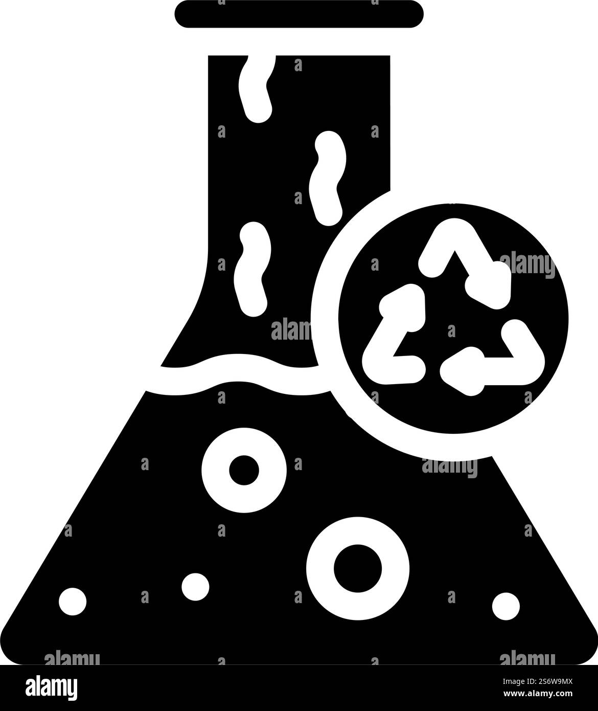 chemicals waste glyph icon vector. chemicals waste sign. isolated ...