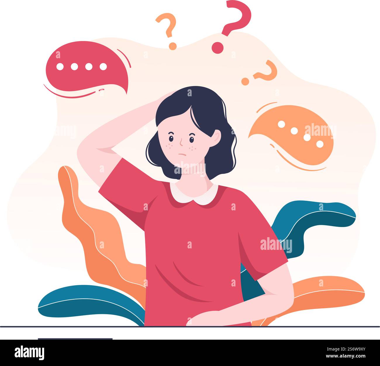 People Thinking to Make Decision, Problem Solving and Find Creative Ideas with Question Mark in ...