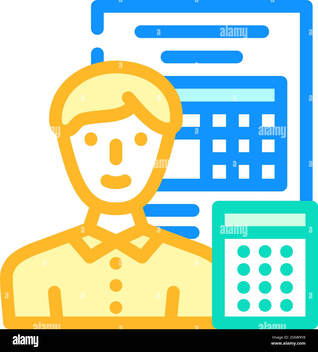 accounting boss color icon vector. accounting boss sign. isolated ...