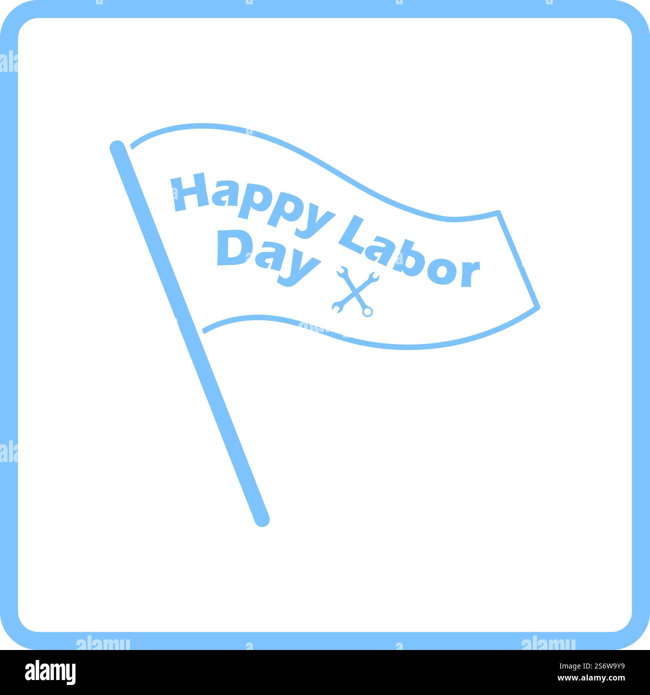 Labor Day Icon. Blue Frame Design. Vector Illustration Stock Vector ...