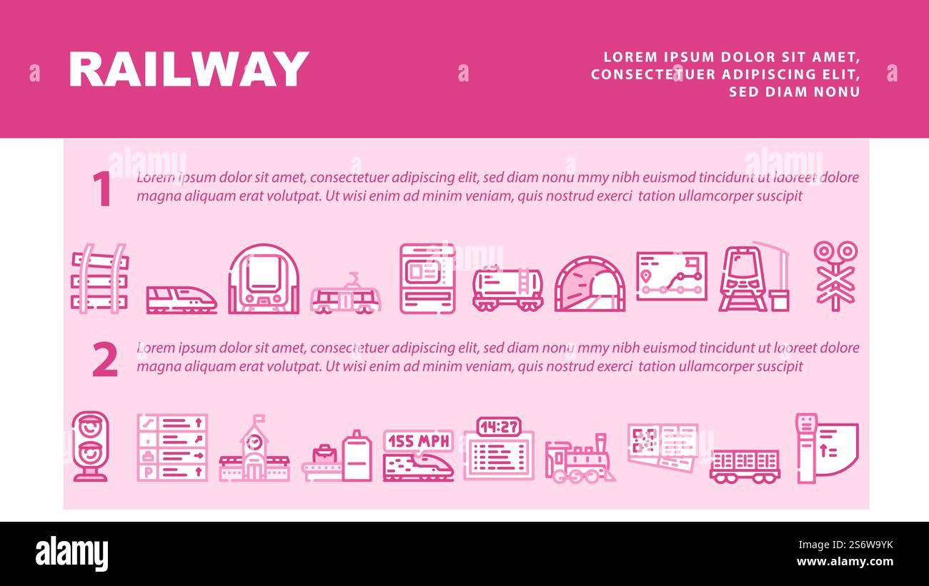 Railway Train Transportation Landing Web Page Header Banner Template ...