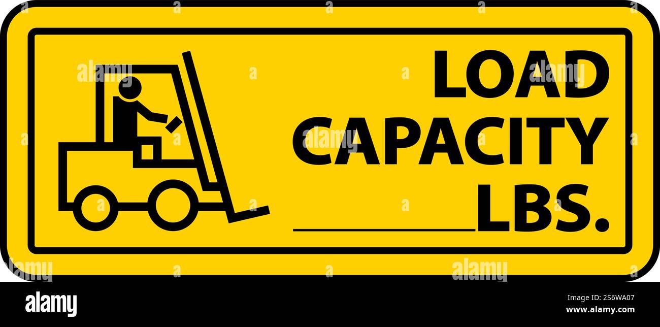 Forklift Load Capacity Label Sign On White Background Stock Vector ...