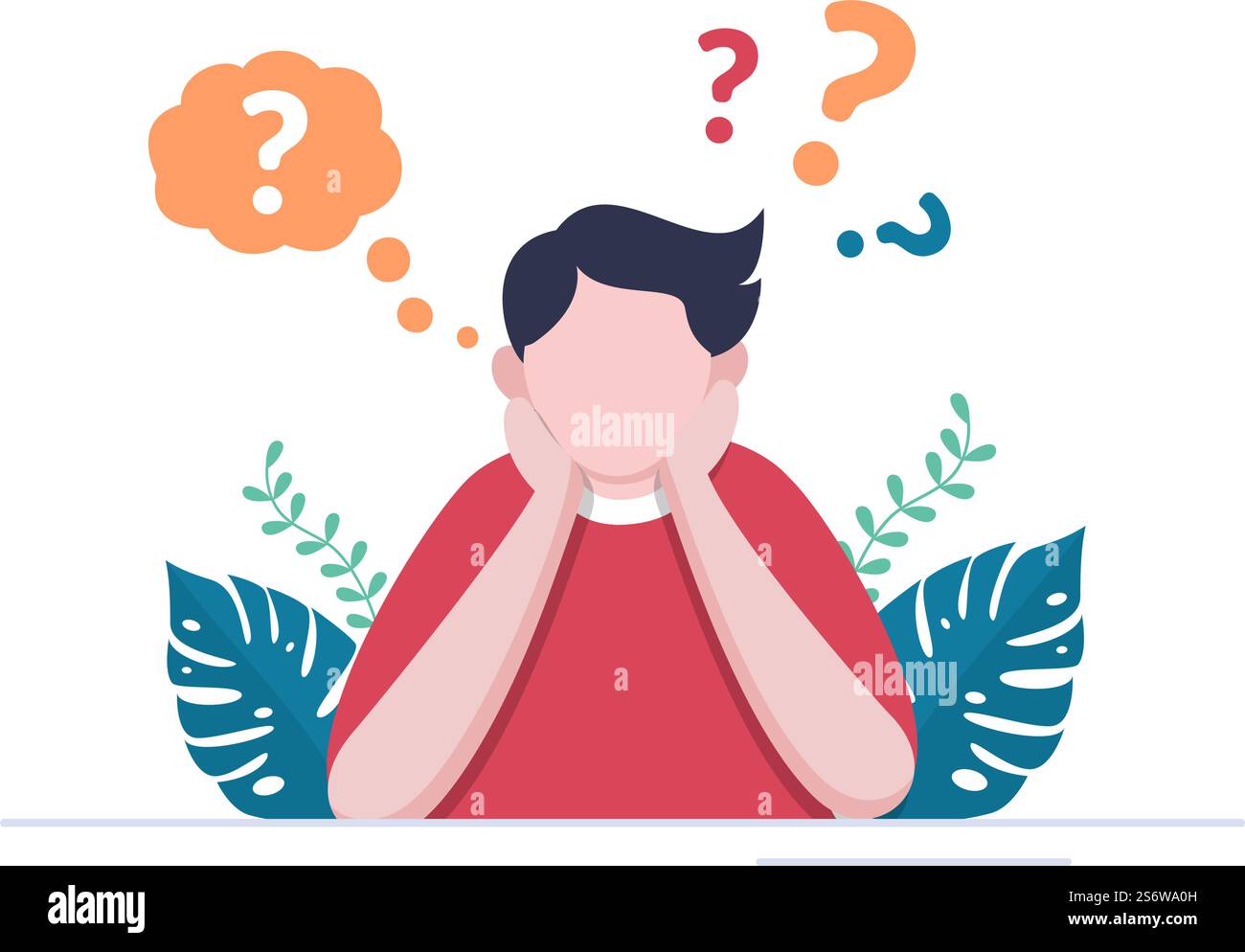 People Thinking to Make Decision, Problem Solving and Find Creative Ideas with Question Mark in ...