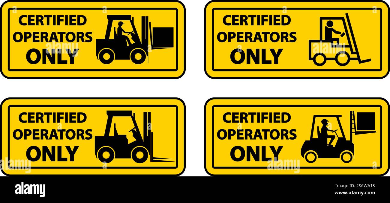 Certified Operators Only Label Sign On White Background Stock Vector ...