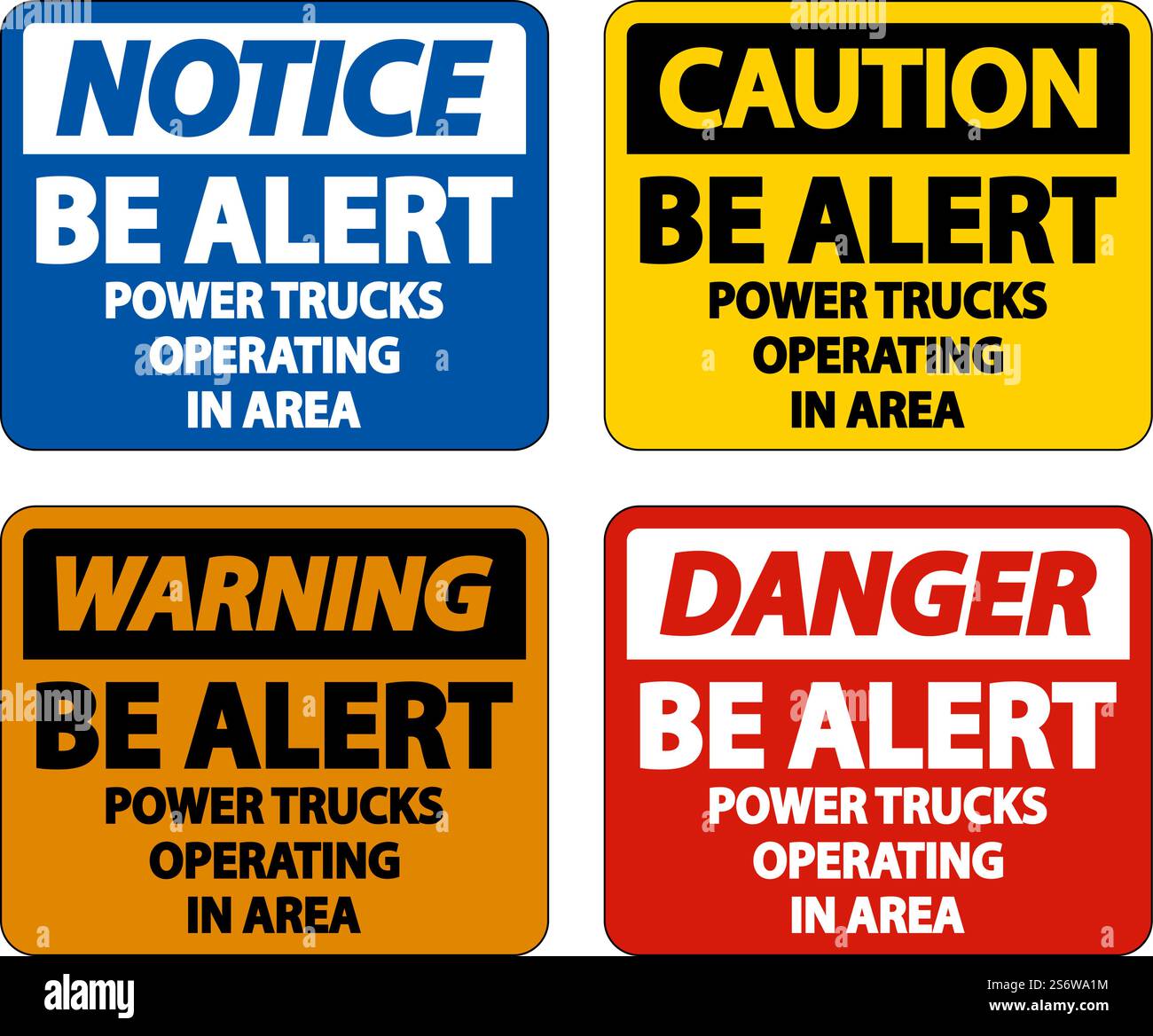 Power Trucks Operating Sign On White Background Stock Vector Image ...