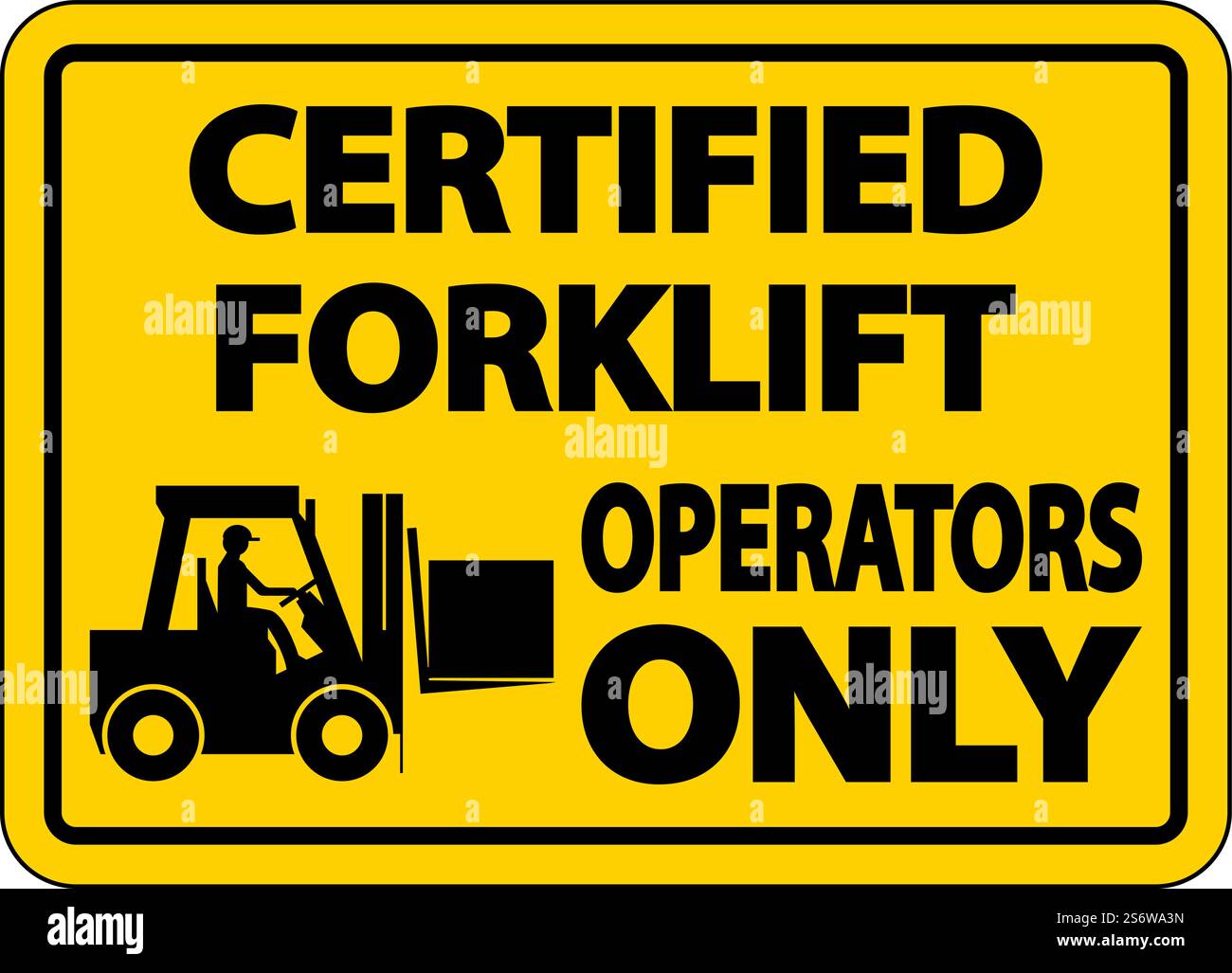 Certified Forklift Operators Only Sign On White Background Stock Vector ...