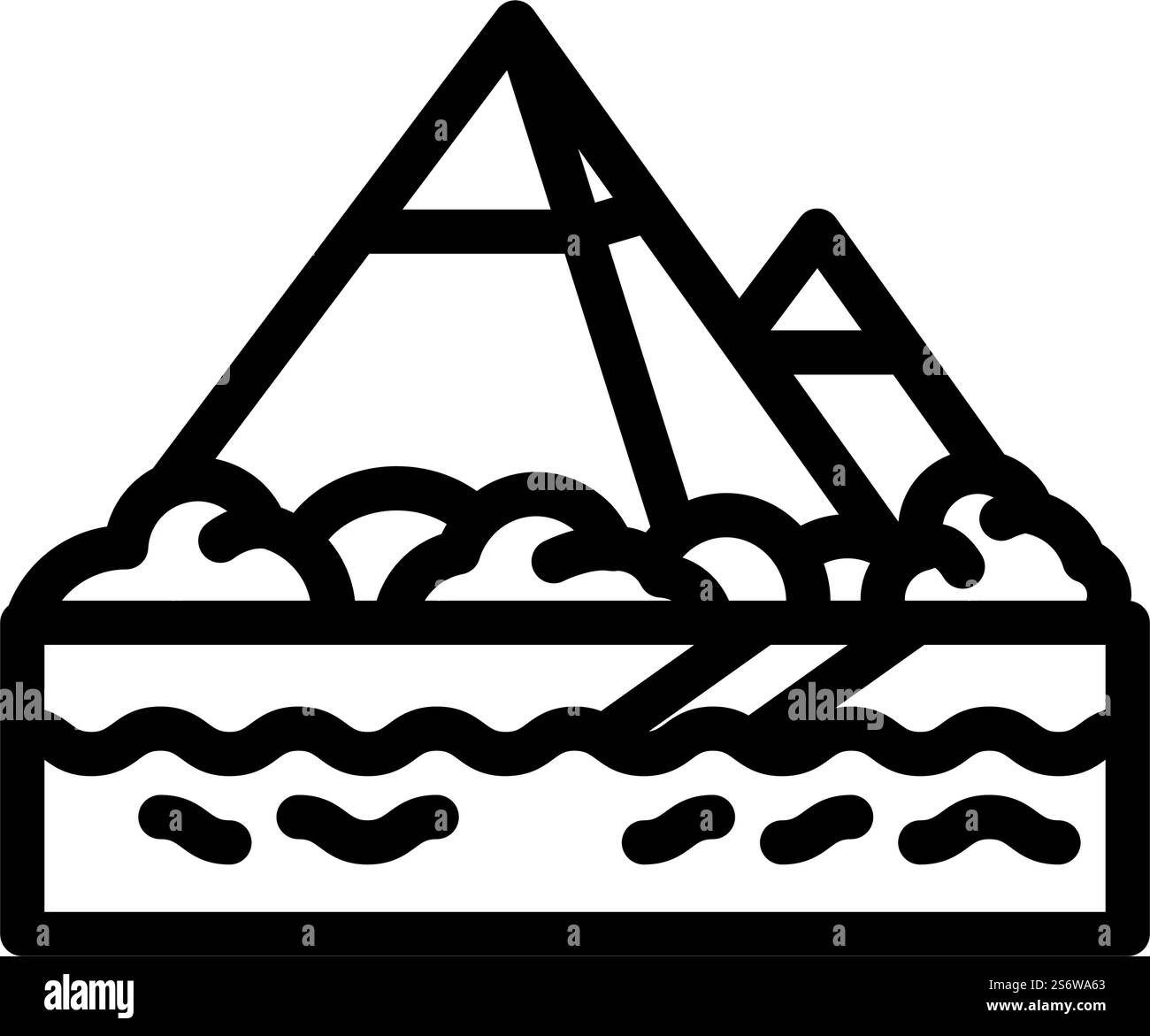 nile river line icon vector. nile river sign. isolated contour symbol ...