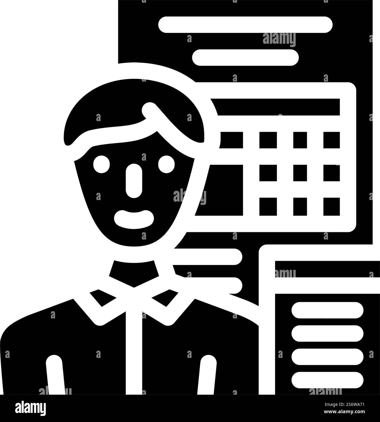 accounting boss glyph icon vector. accounting boss sign. isolated ...