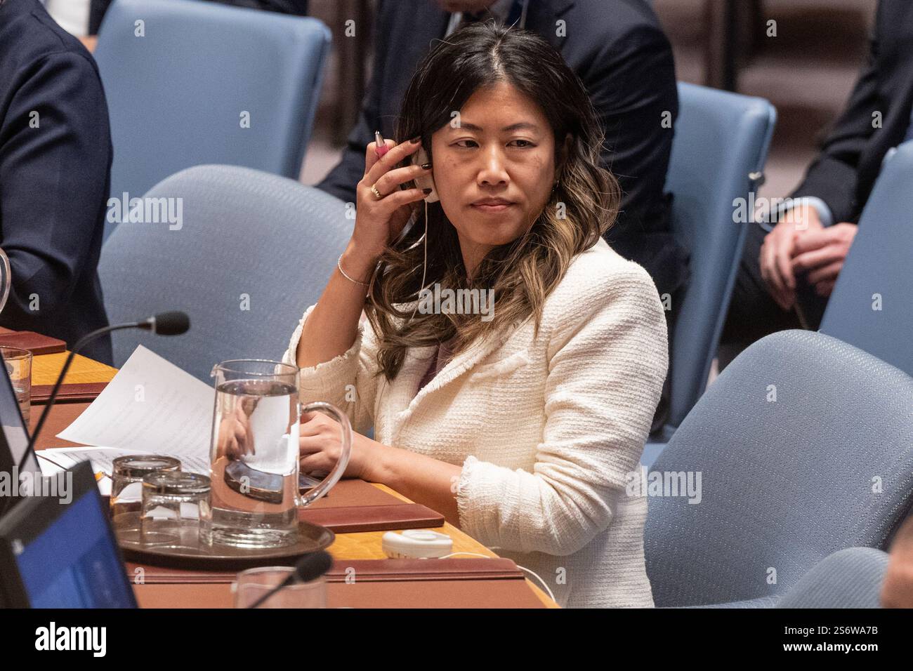 Hsueh-Ting Wu Counsellor of the US Mission to the UN attends the Security Council meeting on ...