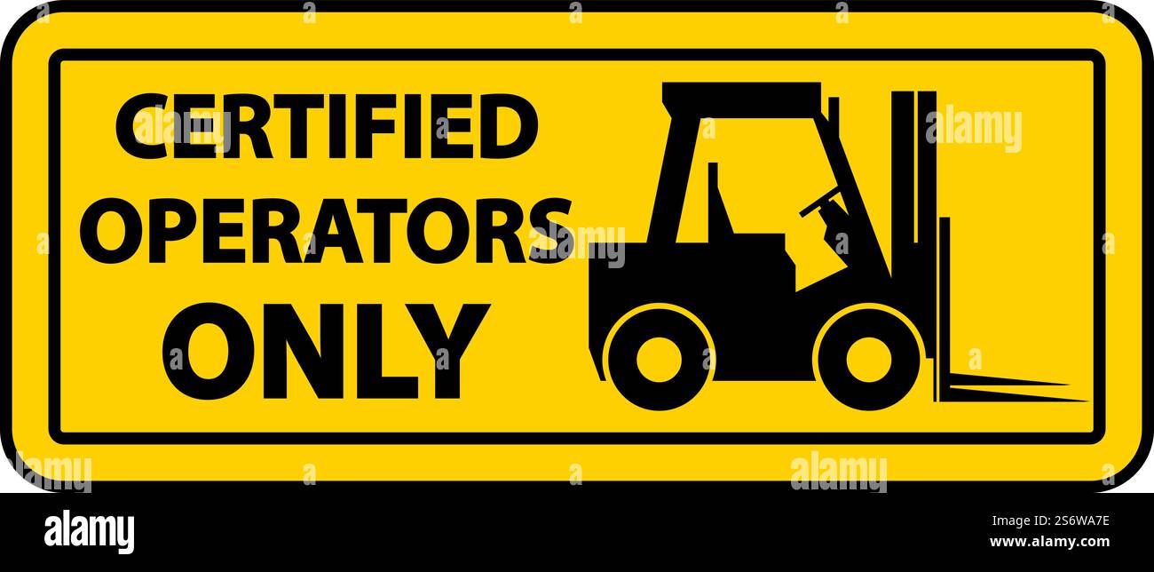 Certified Operators Only Label Sign On White Background Stock Vector ...