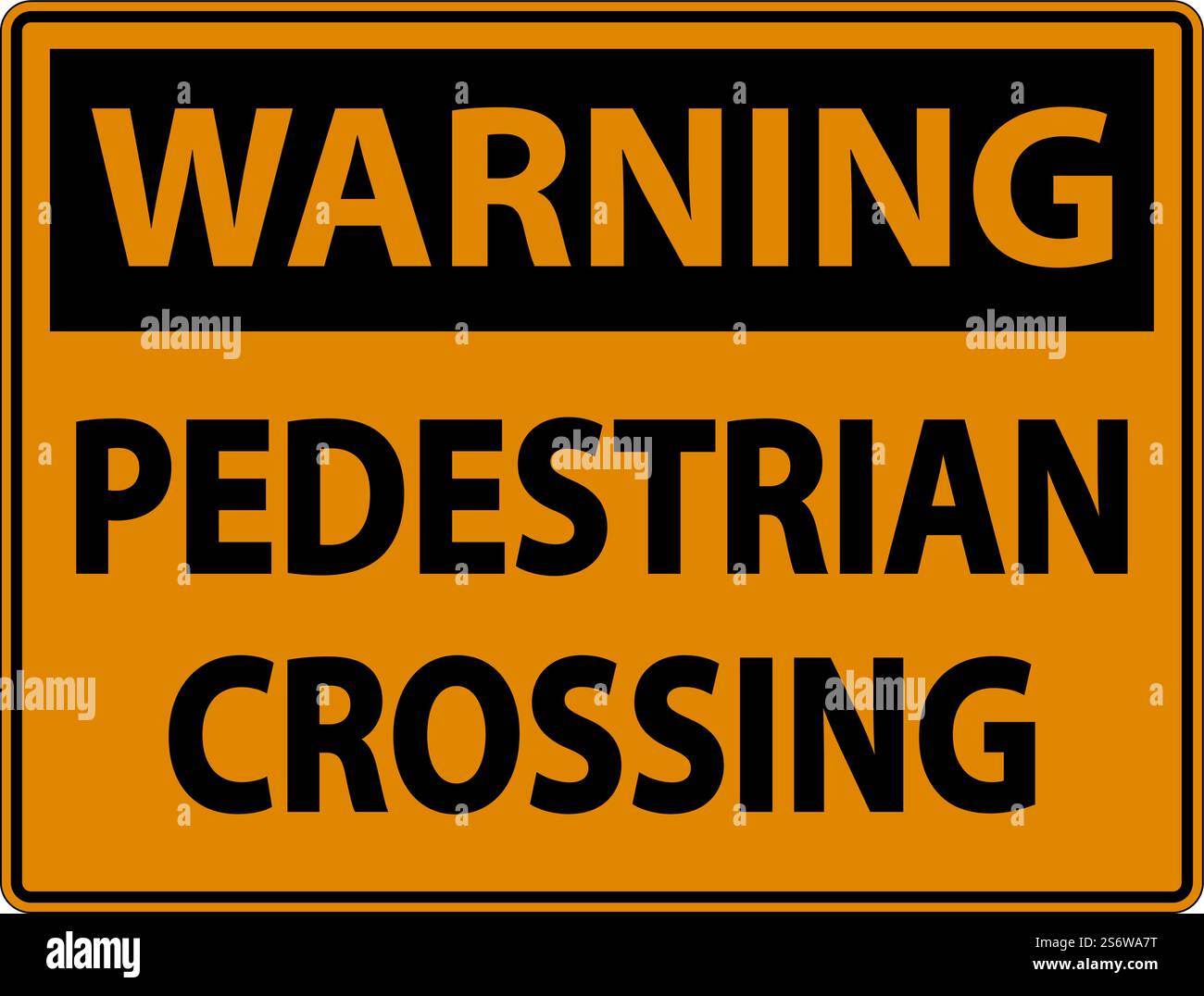 Warning Pedestrian Crossing Sign On White Background Stock Vector Image ...