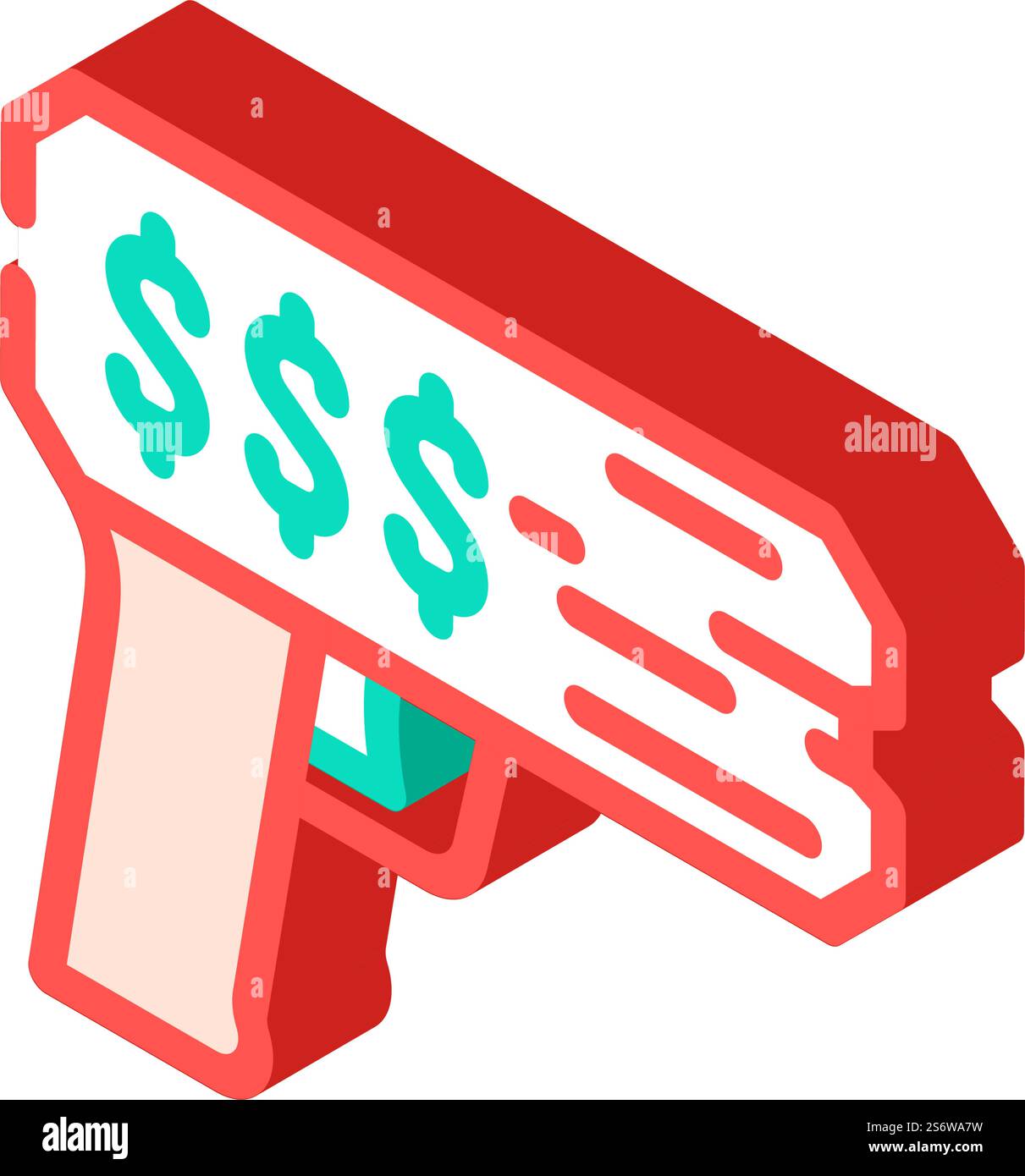 money gun isometric icon vector. money gun sign. isolated symbol ...