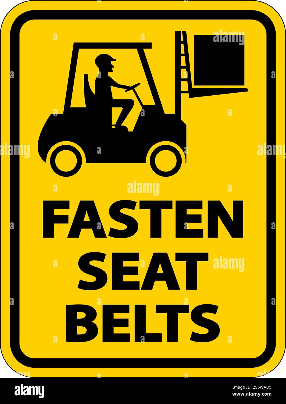 Fasten Seat Belts Label Sign On White Background Stock Vector Image ...
