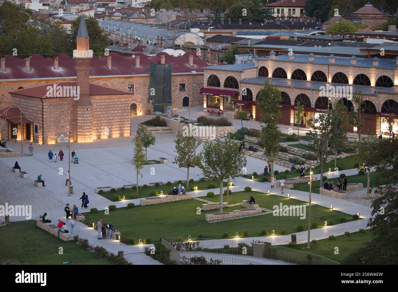 night, Bursa, travel, people, elevated view, Asia, public square ...