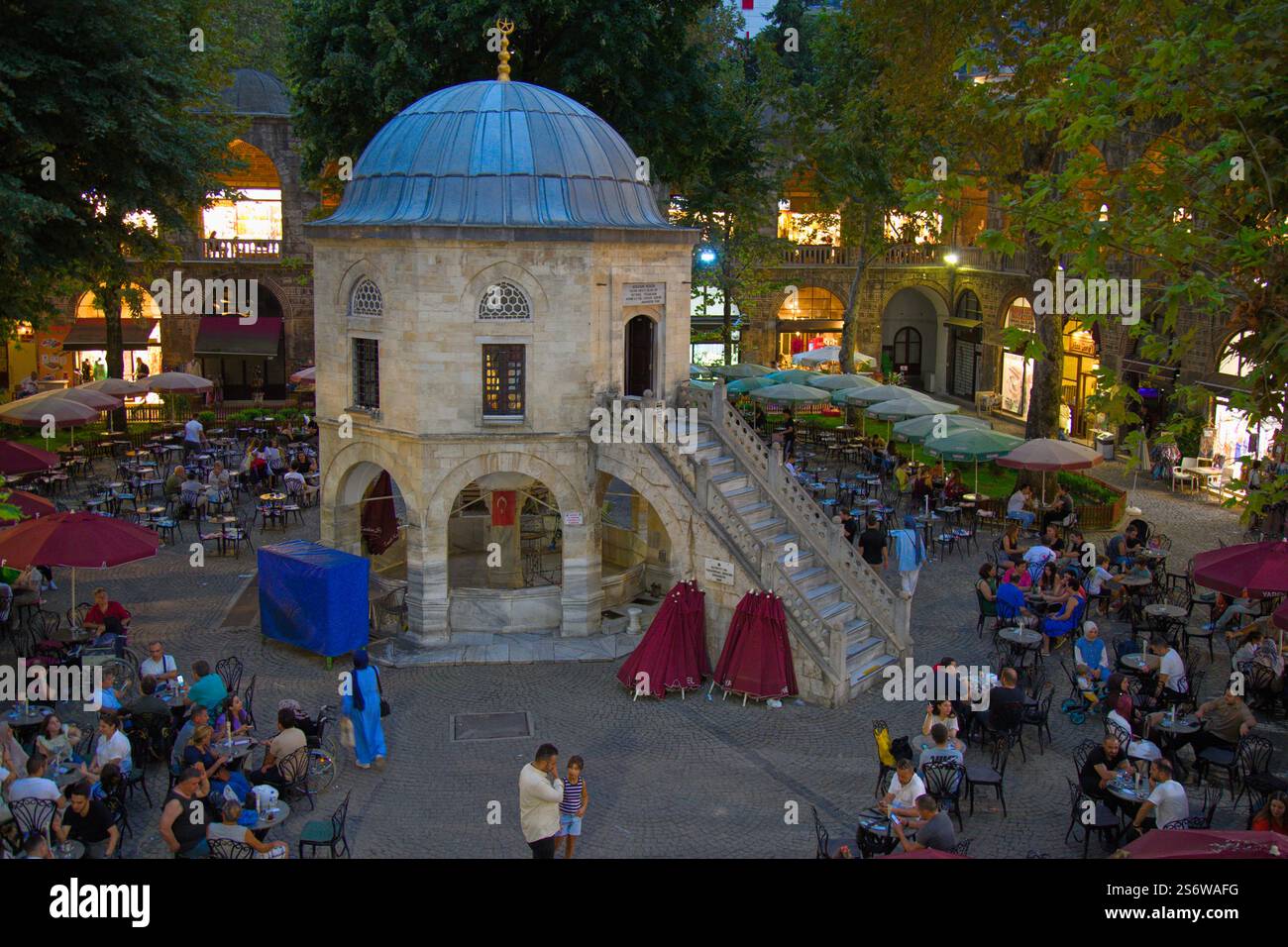 travel, landmark, people, , caravanserai, Bursa, Koza Han, monument ...