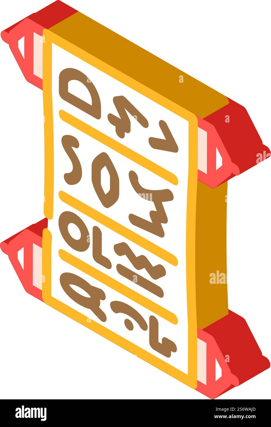 papyrus paper list isometric icon vector. papyrus paper list sign ...