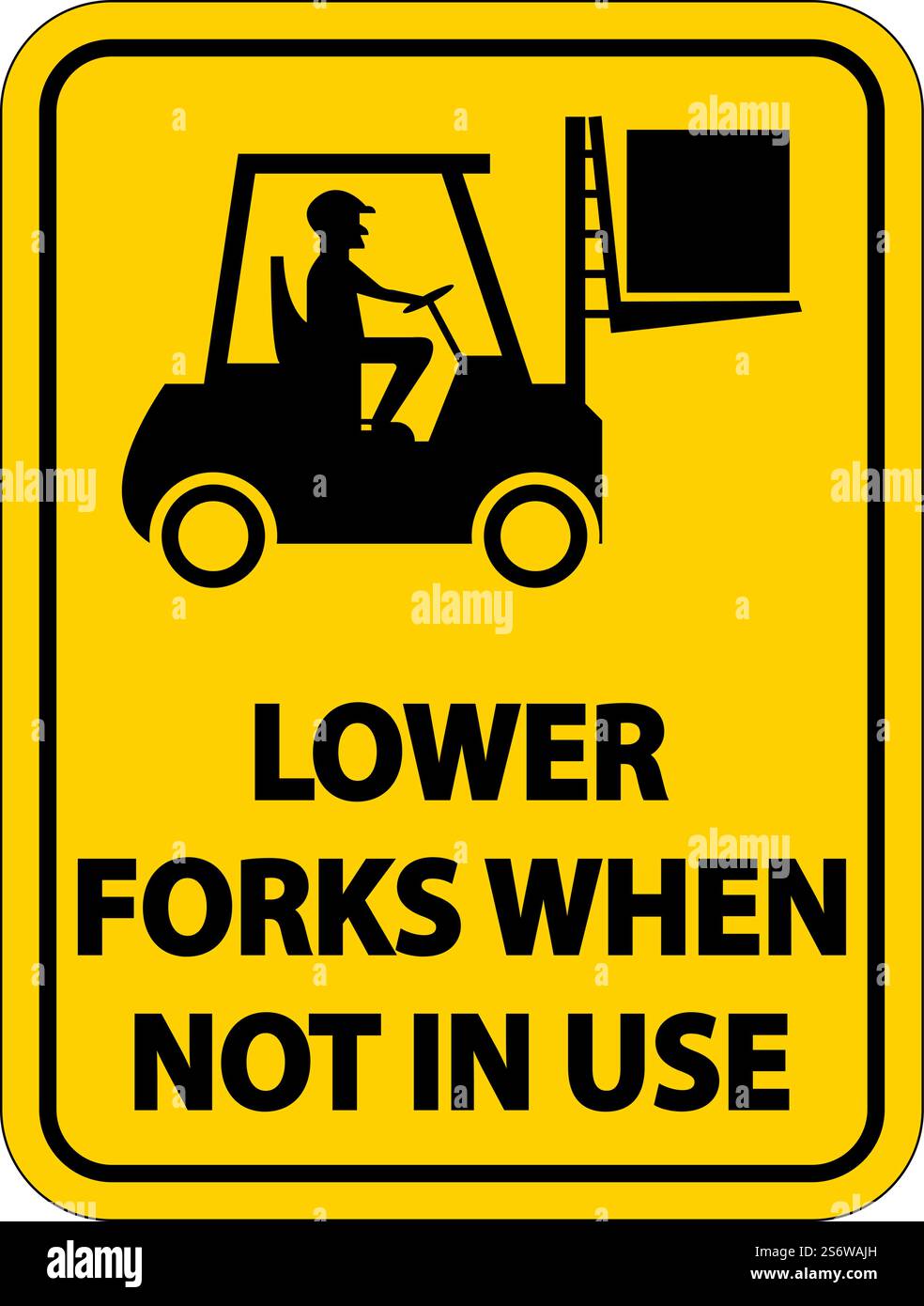 Lower Forks When Not In Use Label Sign On White Background Stock Vector ...