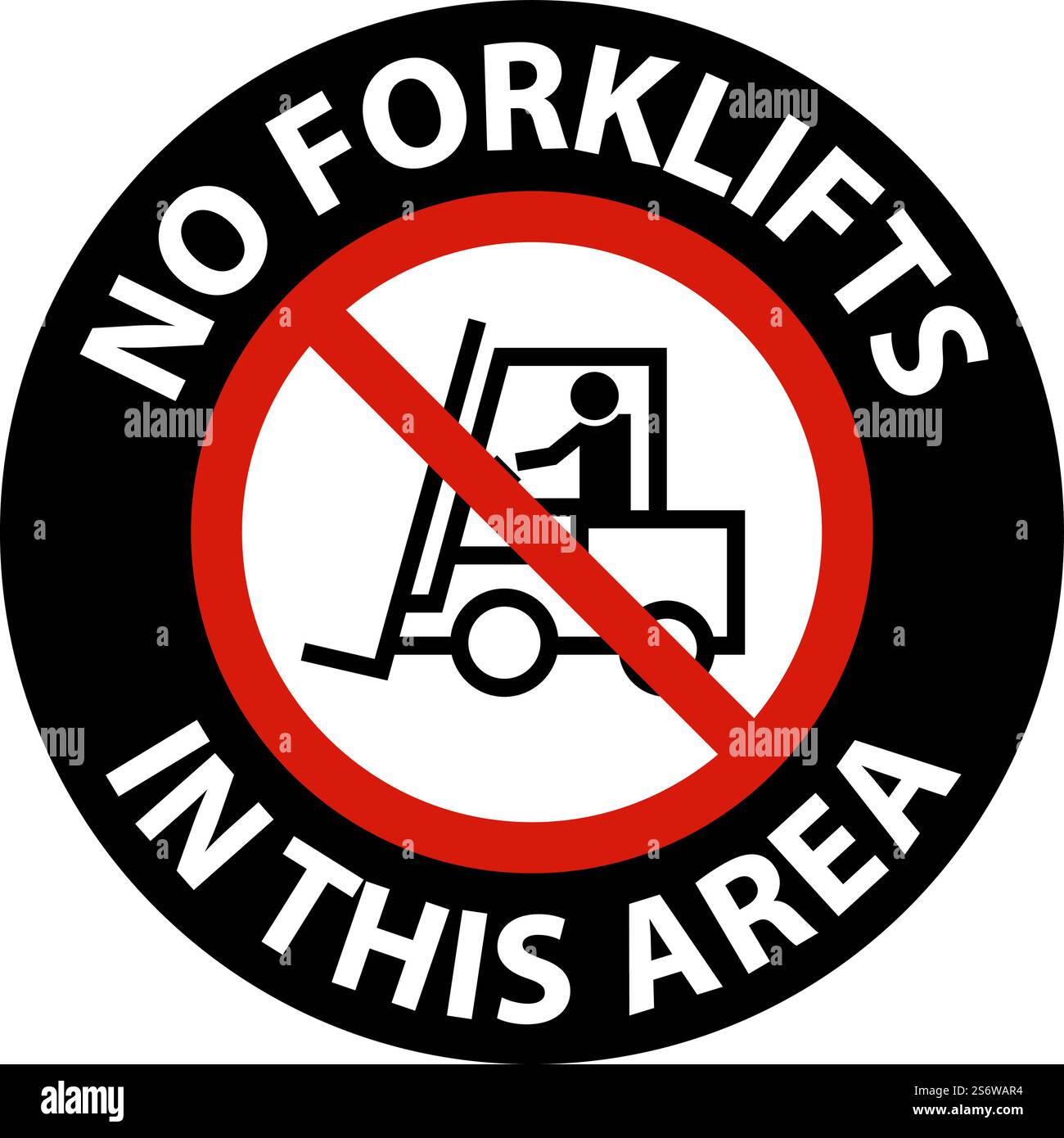No Forklifts In This Area Floor Sign On White Background Stock Vector ...