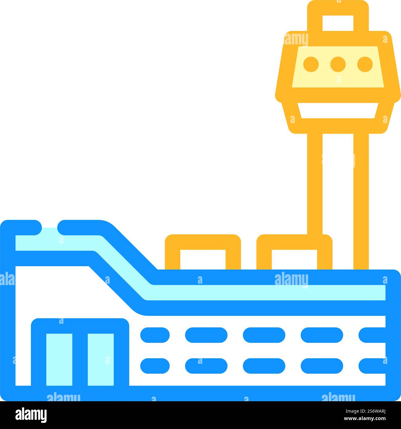 airport building color icon vector. airport building sign. isolated ...