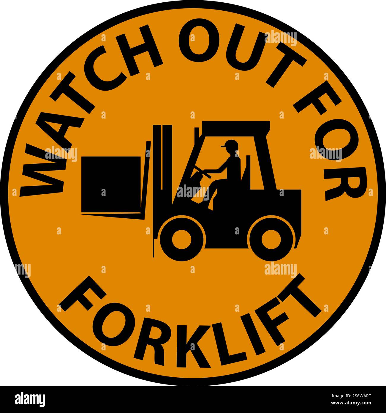 Watch Out For Forklift Sign On White Background Stock Vector Image ...