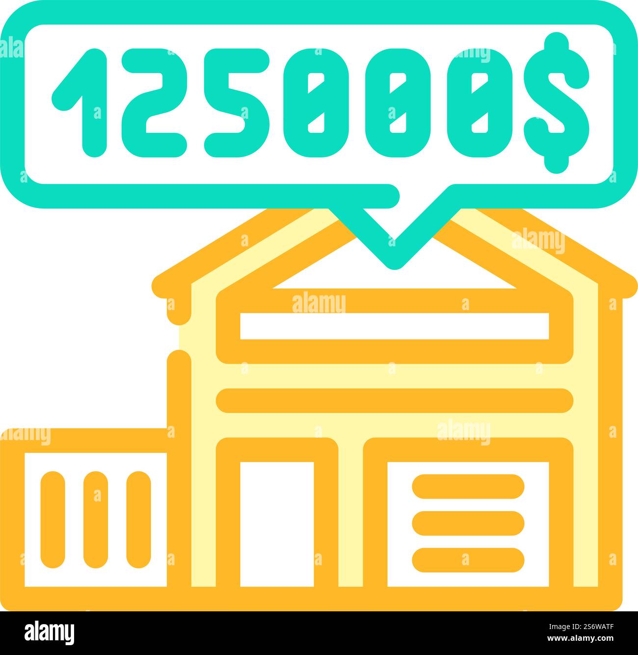 house price color icon vector. house price sign. isolated symbol ...
