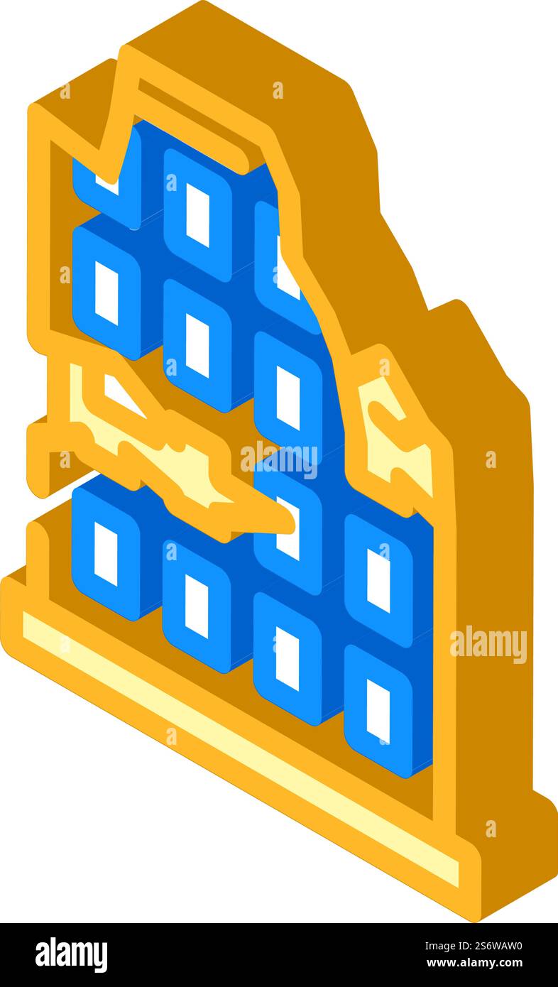 ruined house isometric icon vector. ruined house sign. isolated symbol ...