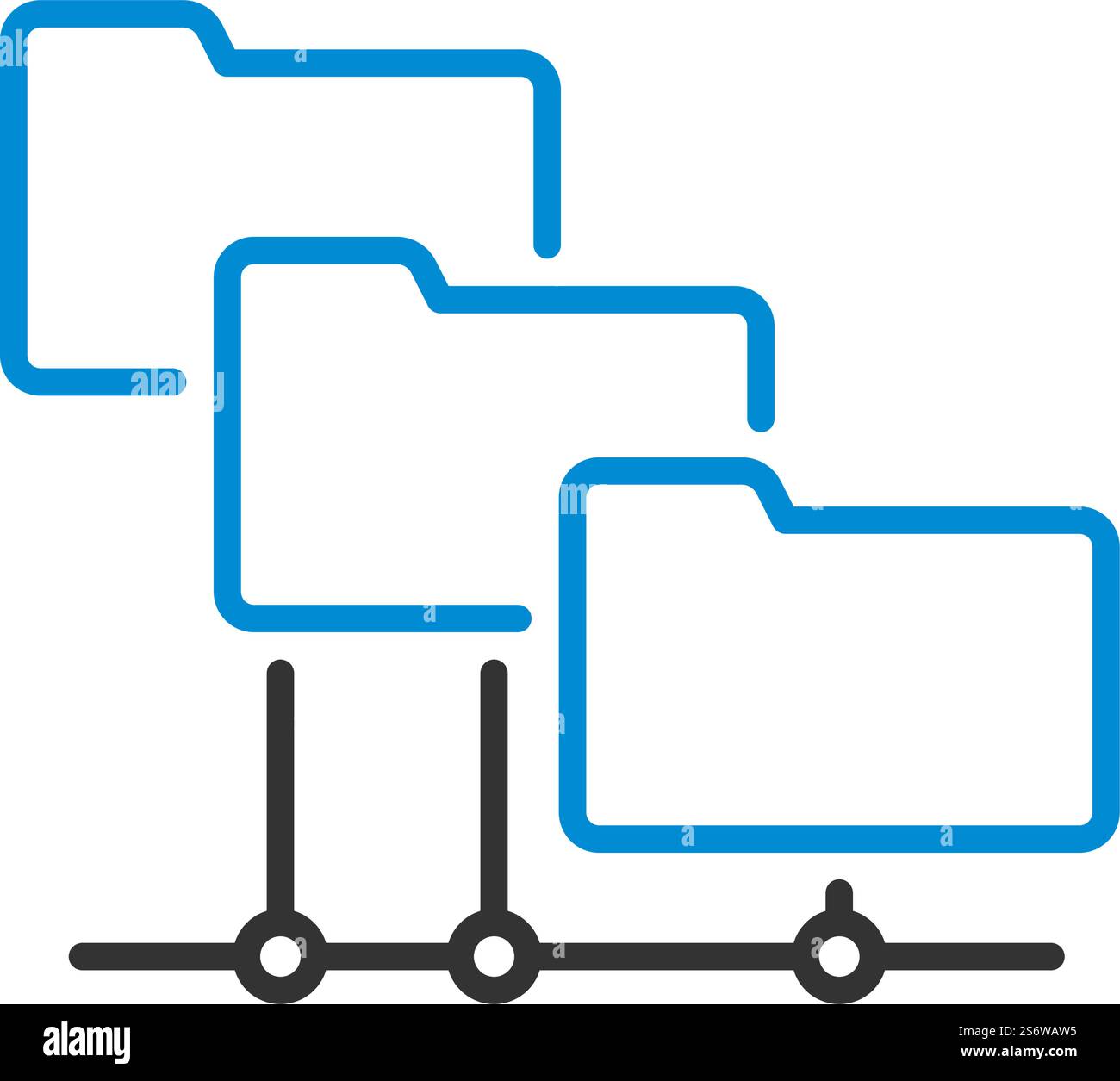 Folder Network Icon. Editable Bold Outline With Color Fill Design ...