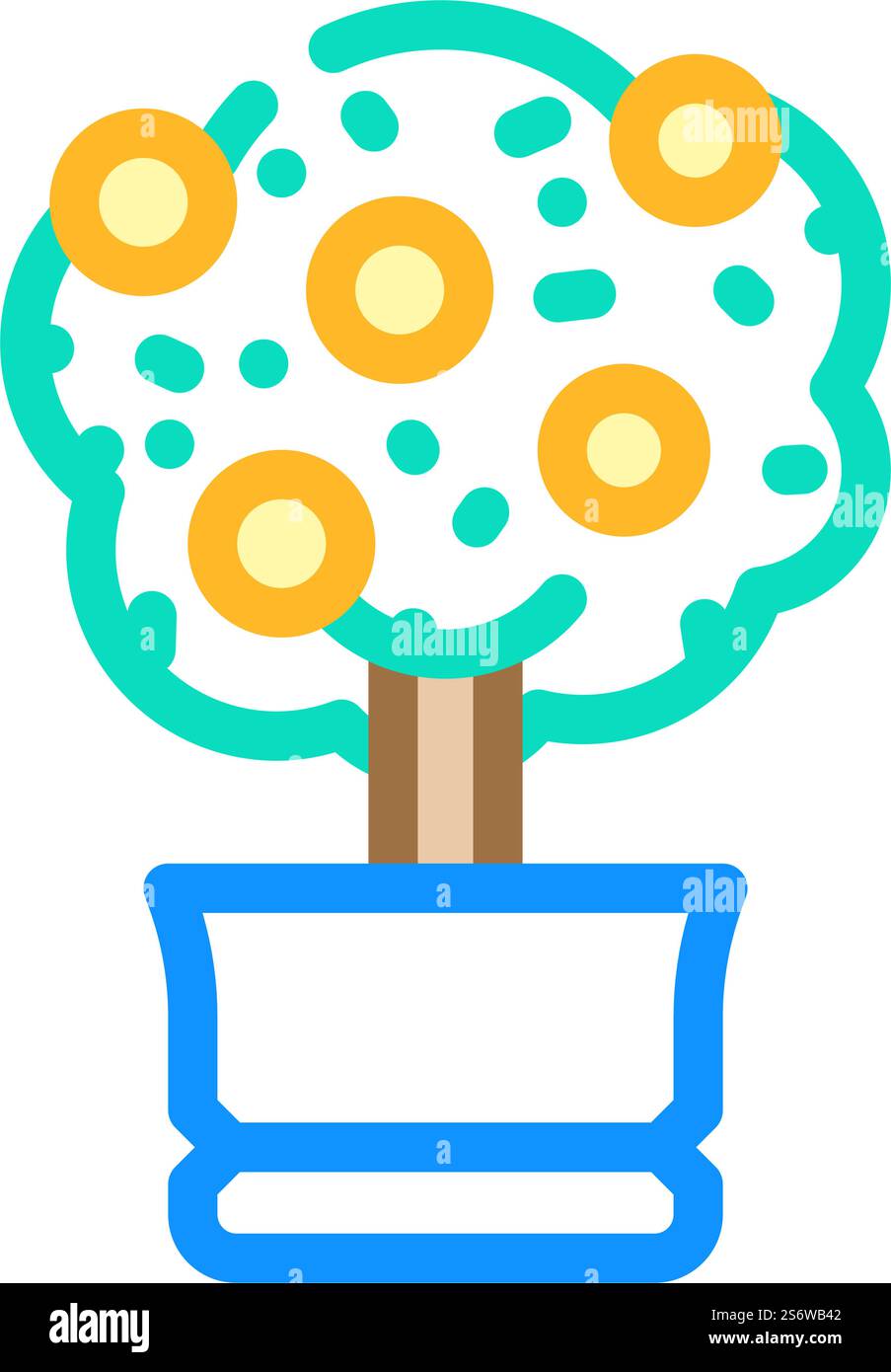 citrus tree color icon vector. citrus tree sign. isolated symbol ...