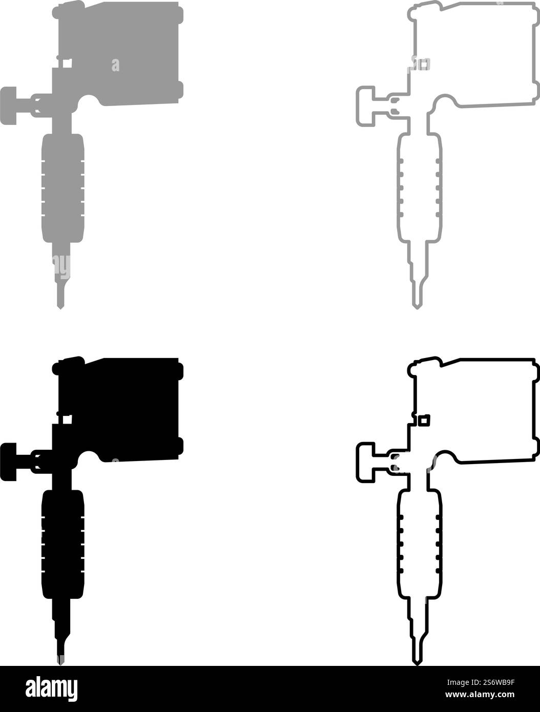 tattoos set icon grey black color vector illustration image simple ...