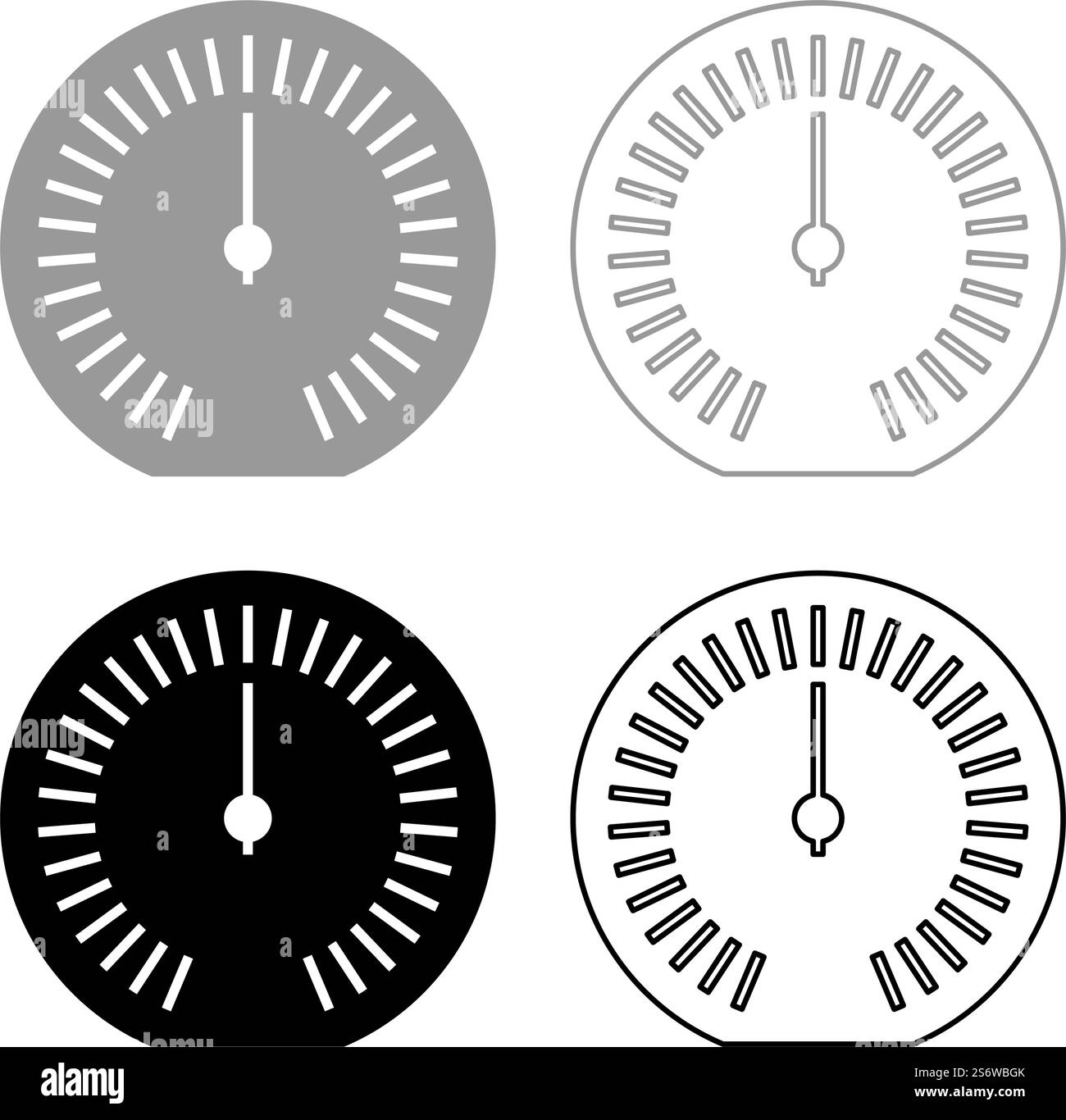 Speedometer odometer speed counter meter set icon grey black color ...