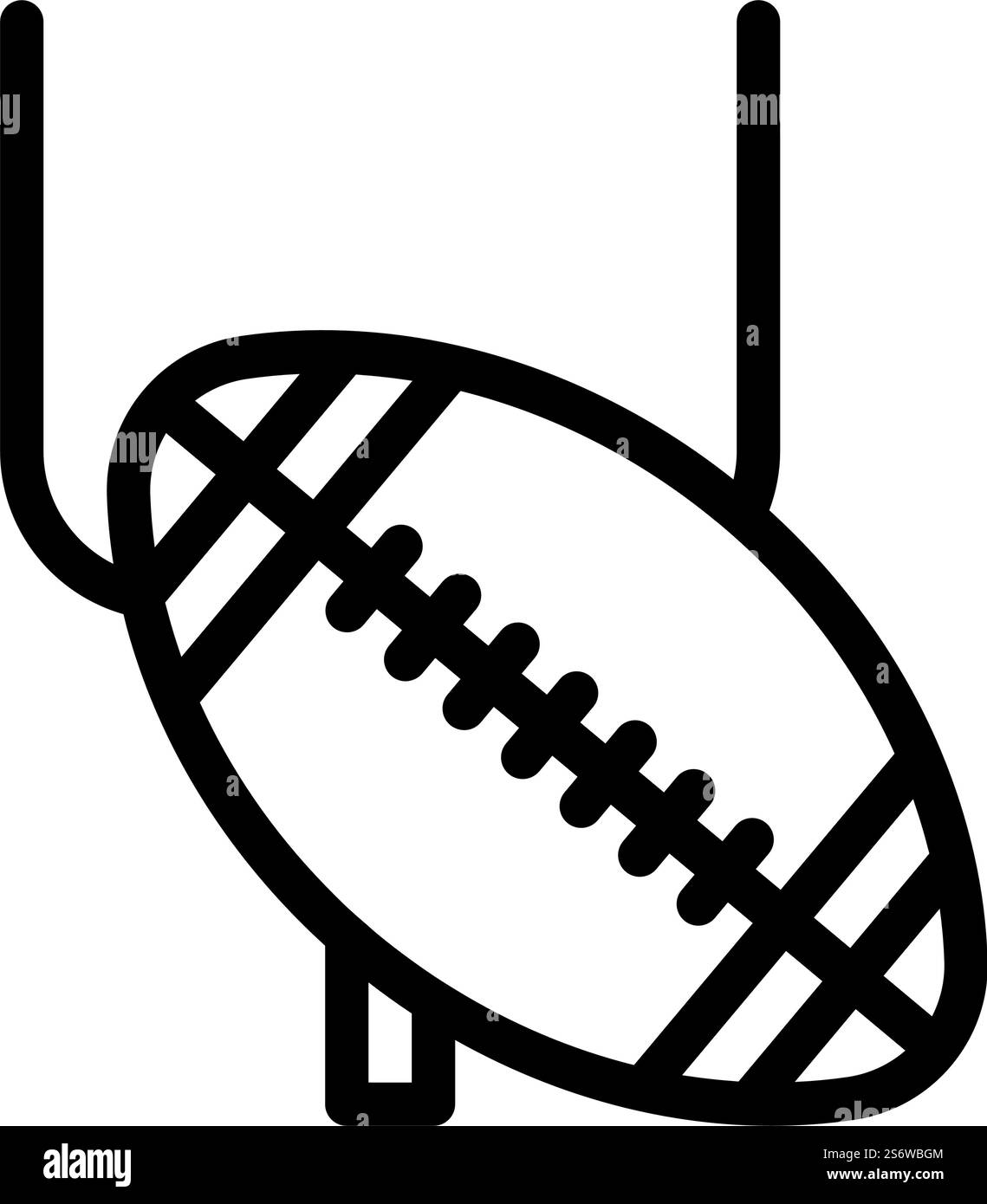 rugby game ball and gate line icon vector. rugby game ball and gate ...