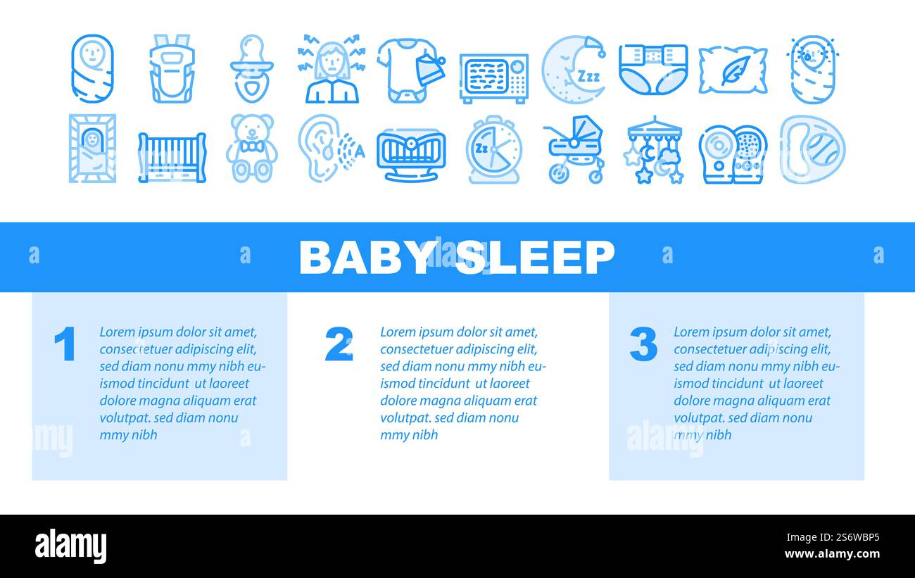 Newborn Baby Sleep Accessories Landing Web Page Header Banner Template ...