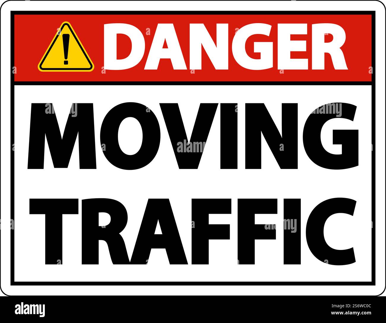Danger Moving Traffic Sign On White Background Stock Vector Image & Art ...