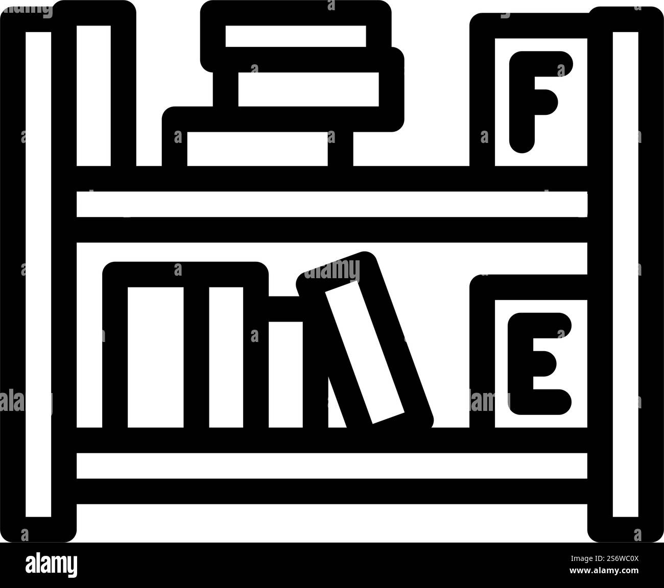 library shelf line icon vector. library shelf sign. isolated contour ...