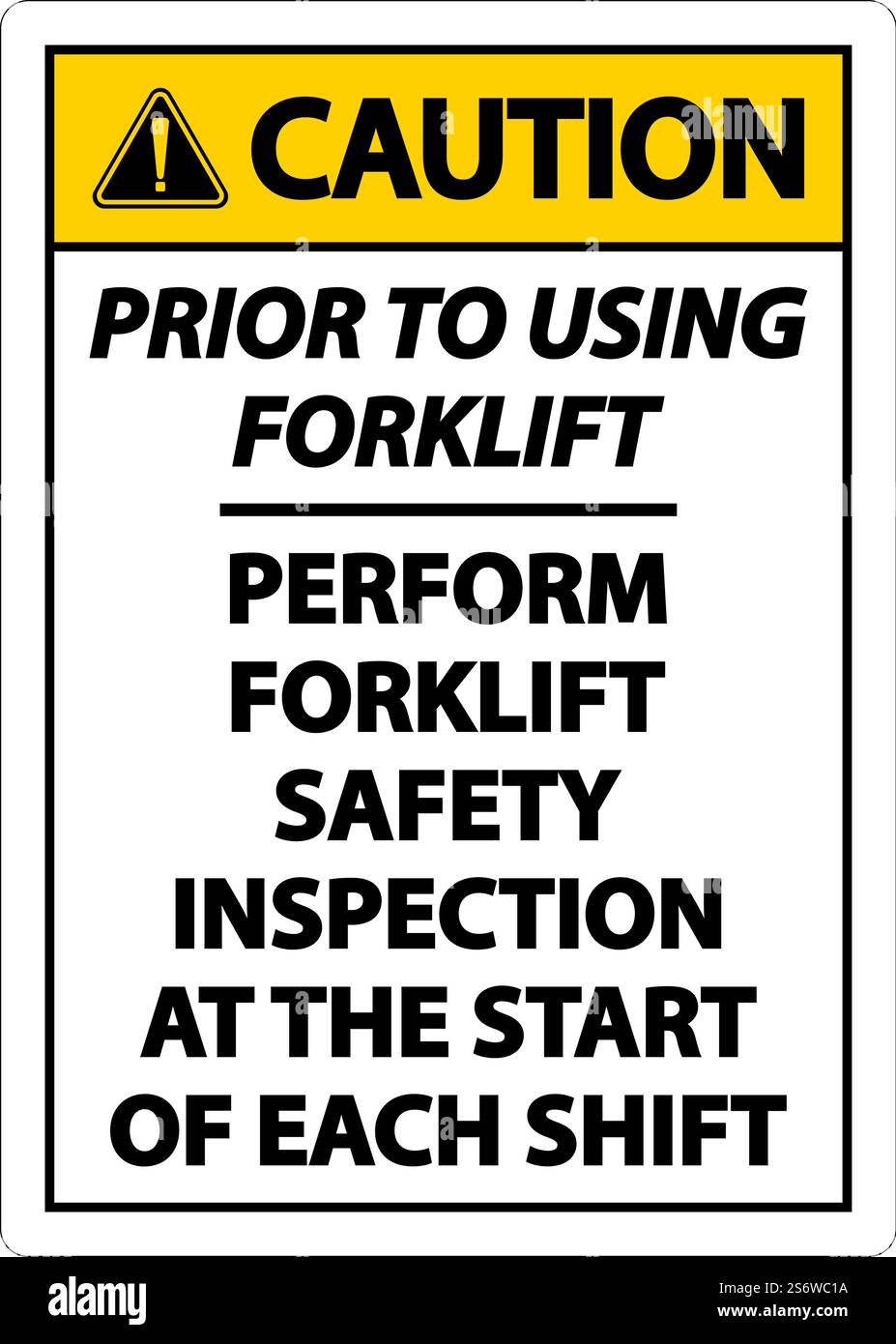 Caution Perform Safety Inspection Sign On White Background Stock Vector ...