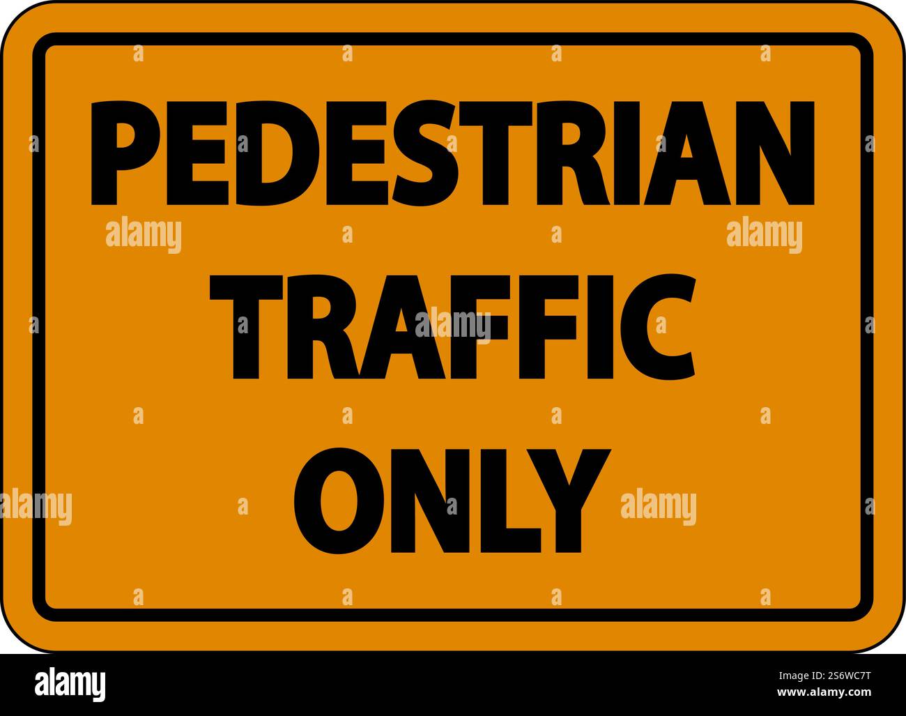Warning Pedestrian Traffic Only Sign On White Background Stock Vector ...