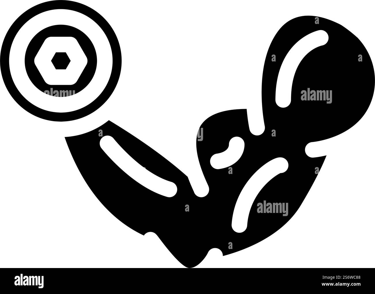muscle of athlete glyph icon vector. muscle of athlete sign. isolated ...