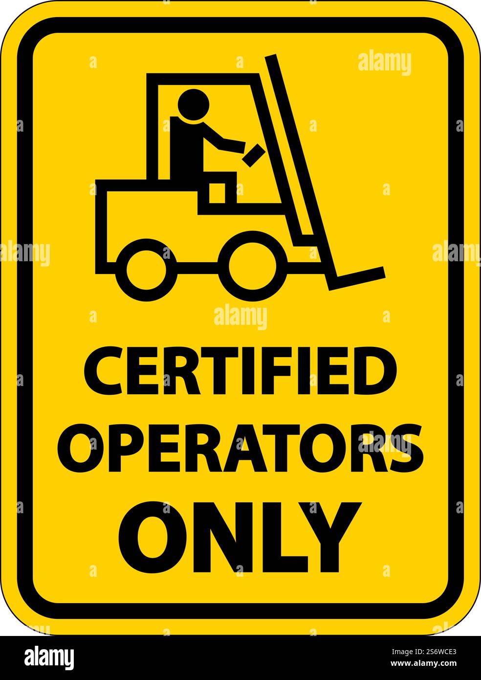 Certified Operators Only Label Sign On White Background Stock Vector ...