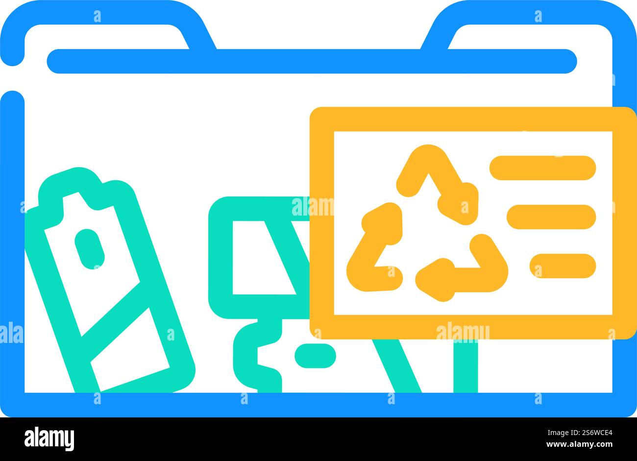 container with batteries color icon vector. container with batteries ...