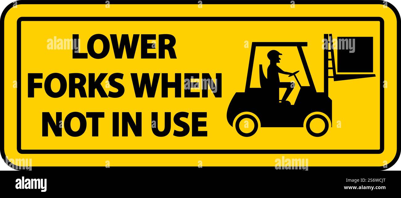 Lower Forks When Not In Use Label Sign On White Background Stock Vector ...