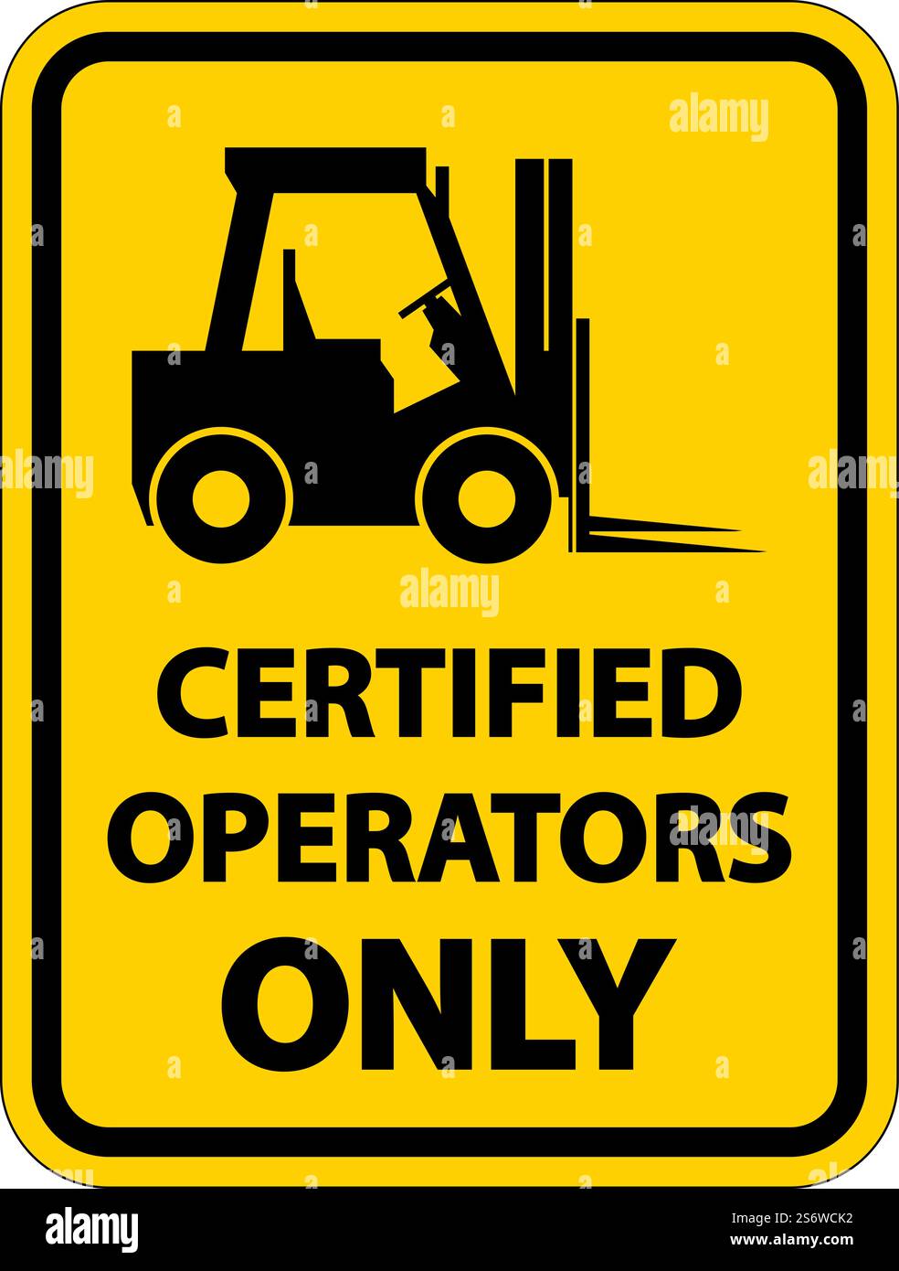 Certified Operators Only Label Sign On White Background Stock Vector ...