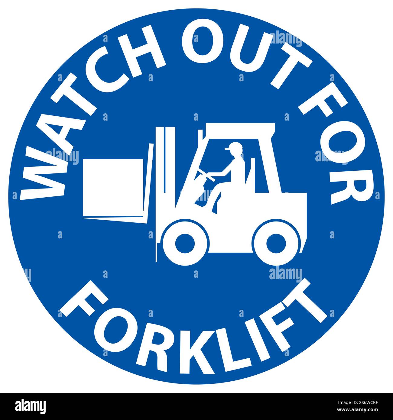 Watch Out For Forklift Sign On White Background Stock Vector Image ...