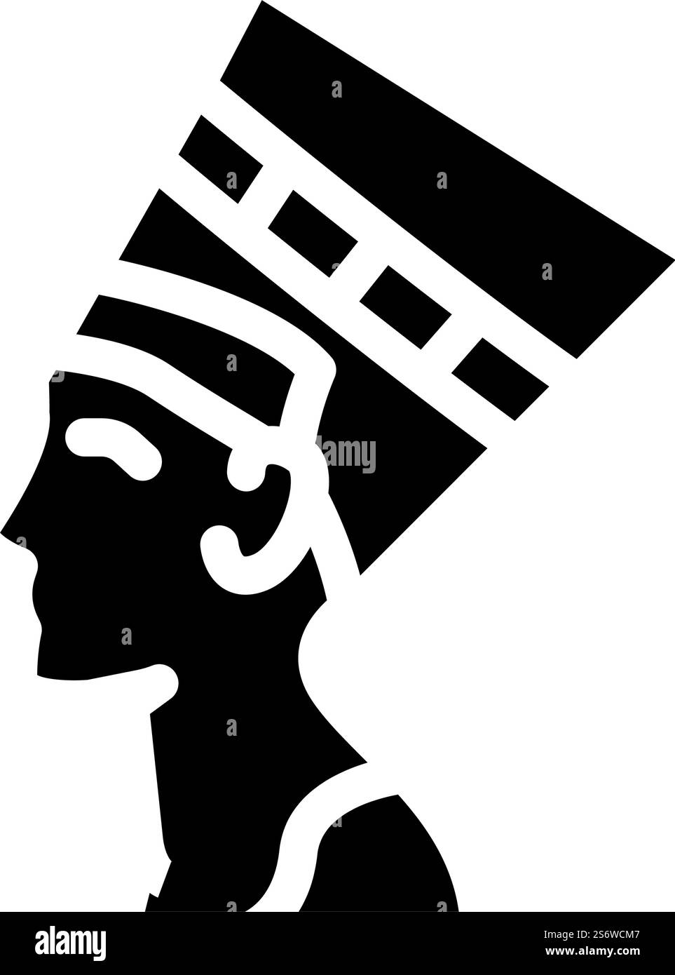nefertiti egypt queen glyph icon vector. nefertiti egypt queen sign ...