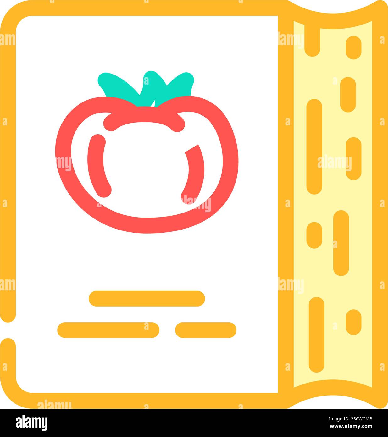 receipt book for cooking dish from tomato ingredient color icon vector ...