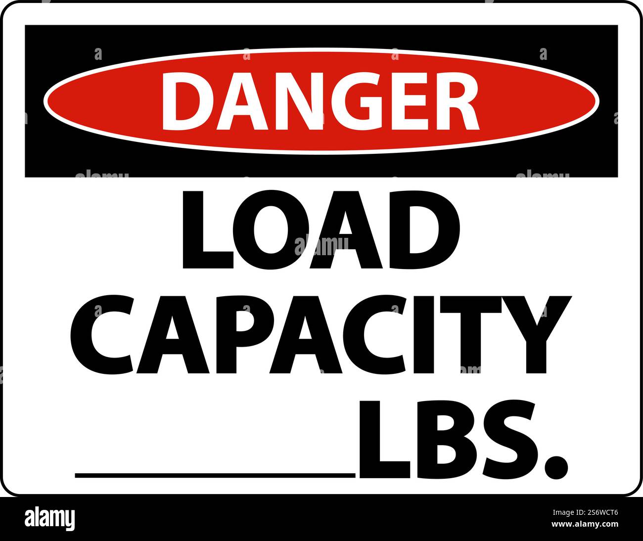 Danger Load Capacity Label Sign On White Background Stock Vector Image ...