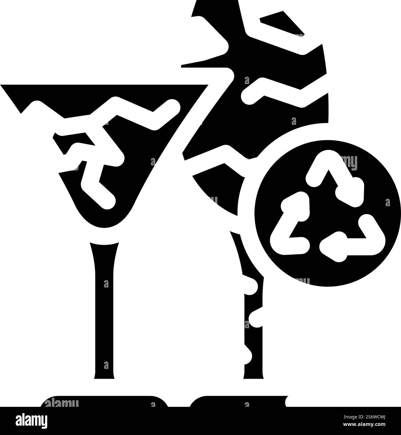 glass waste glyph icon vector. glass waste sign. isolated contour ...