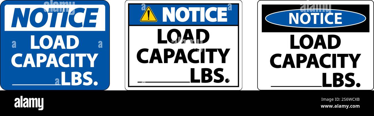 Notice Load Capacity Label Sign On White Background Stock Vector Image ...