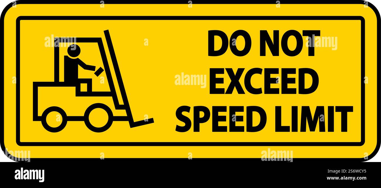 Do Not Exceed Speed Limit Label Sign On White Background Stock Vector ...